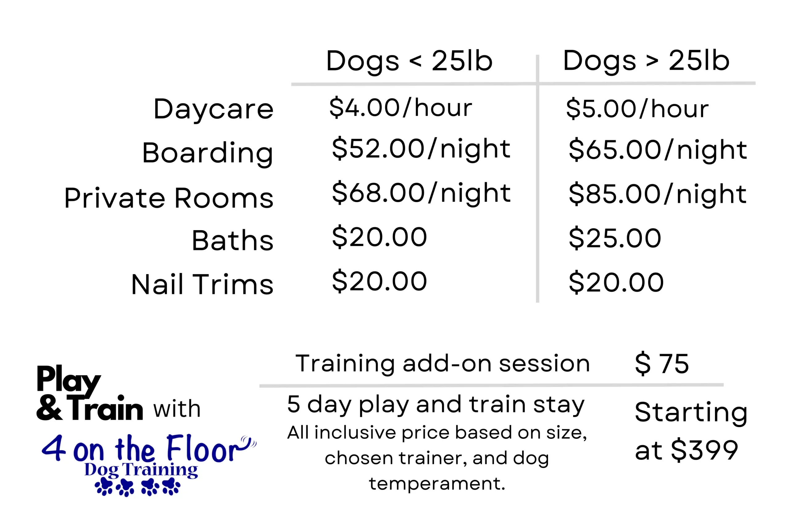 Services & Pricing - Pup Scouts